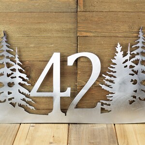 Custom Pine Trees House Number Metal Sign 2 Digit Pine Tree - Etsy