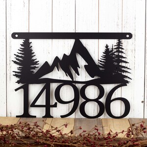Mountain Metal House Number Sign, Metal Sign, Outdoor Sign, House ...