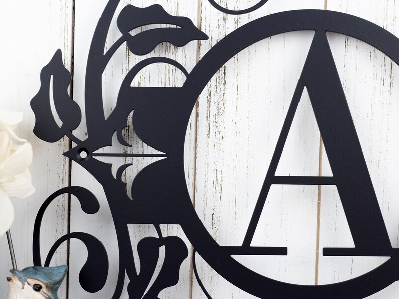 Monogram Metal Wall Art Custom Sign Monogrammed Sign | Etsy