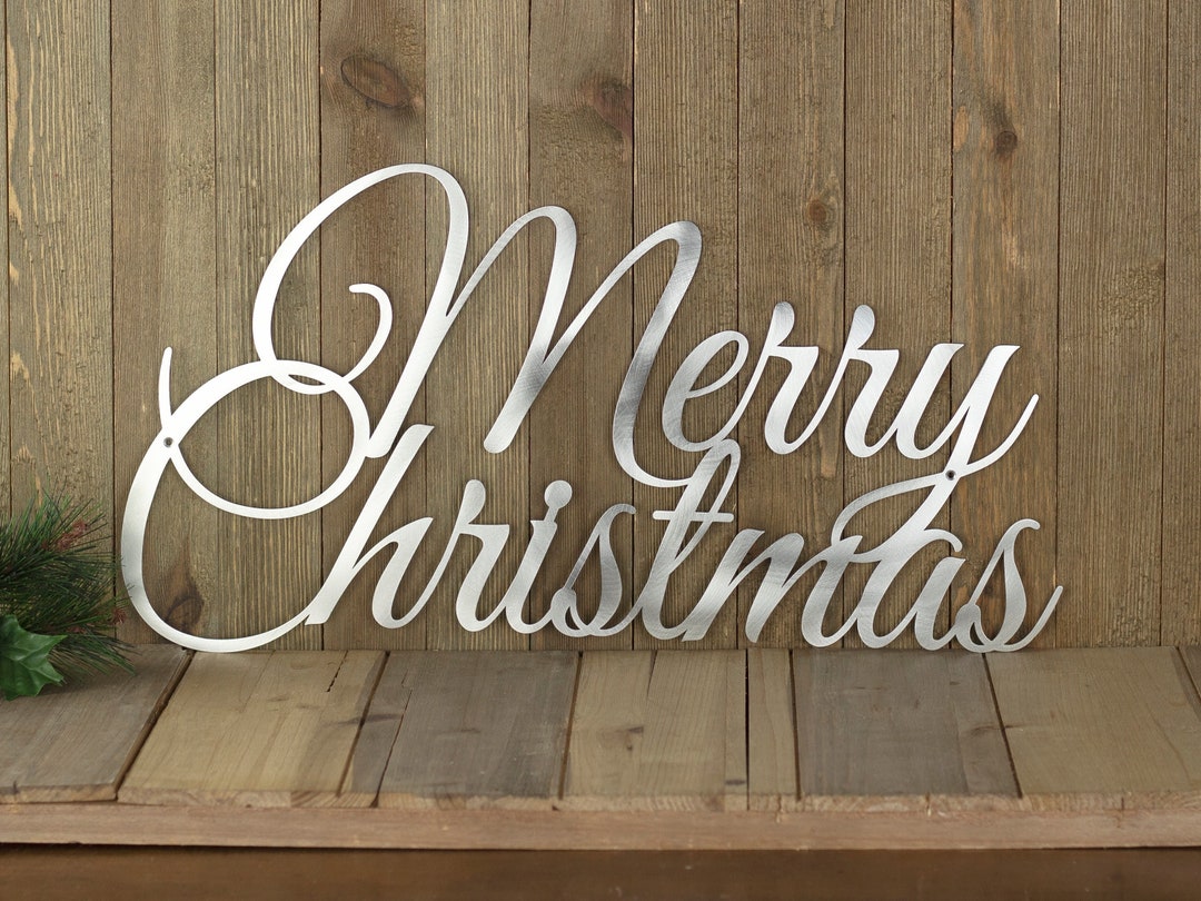 Merry Christmas Sign Metal Wall Art Christmas Decorations - Etsy