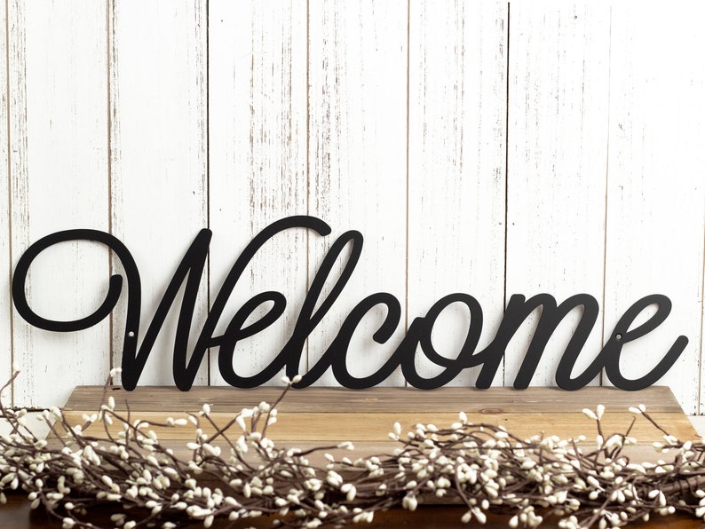 Horizontal Welcome Sign Metal Sign Outdoors Deck Welcome - Etsy