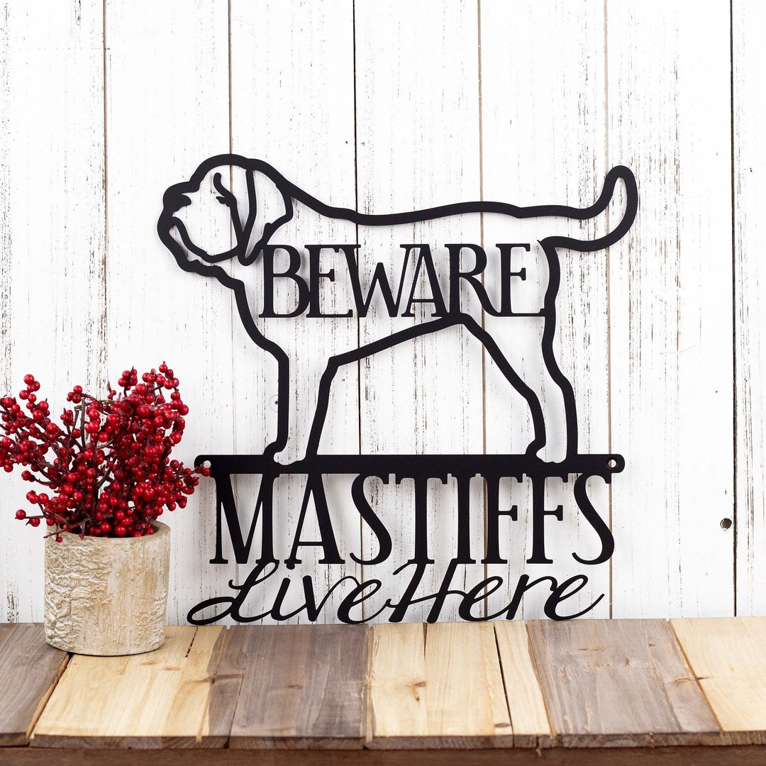 English Mastiff Metal Sign, Metal Wall Art, Mastiff Sign, Metal Wall ...