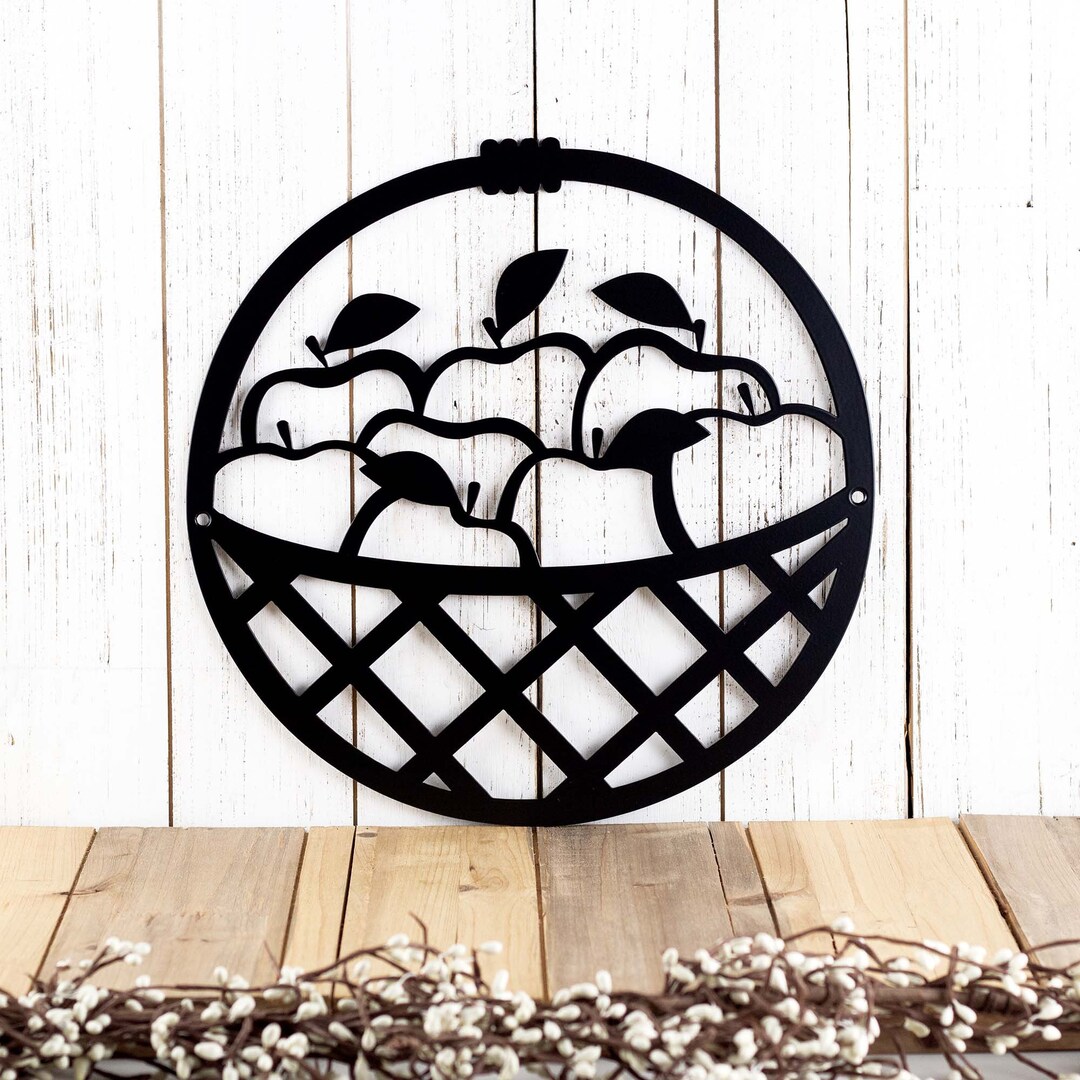 Apple Kitchen Decor, Metal Wall Art, Kitchen Signs, Rustic Home Decor ...
