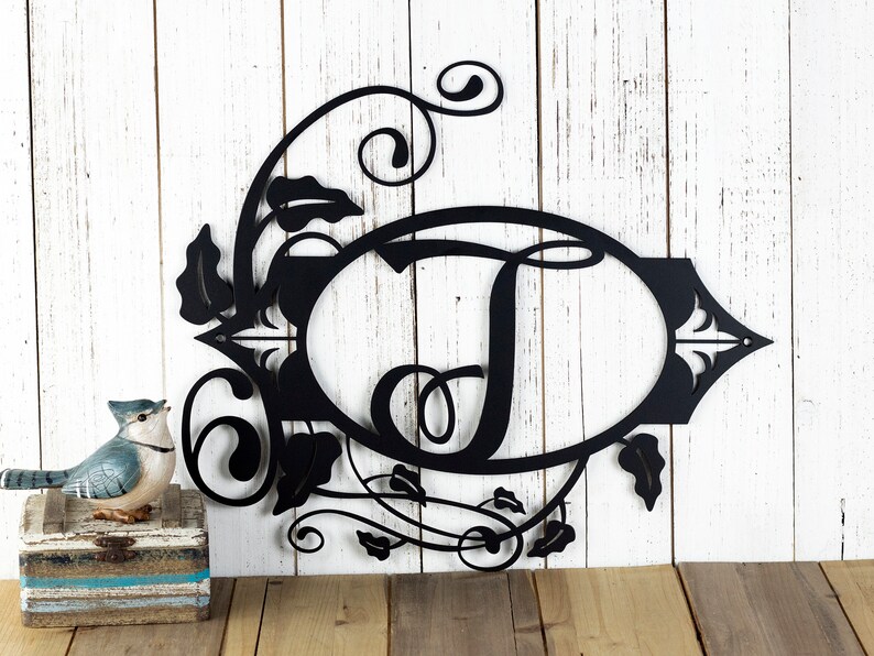 Metal Laser Cut Sign Monogram Metal Sign Family Letter - Etsy