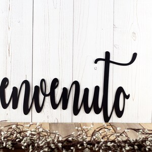 Benvenuto Sign, Cursive Welcome Sign, Italian Decor, Foyer Sign, Metal ...