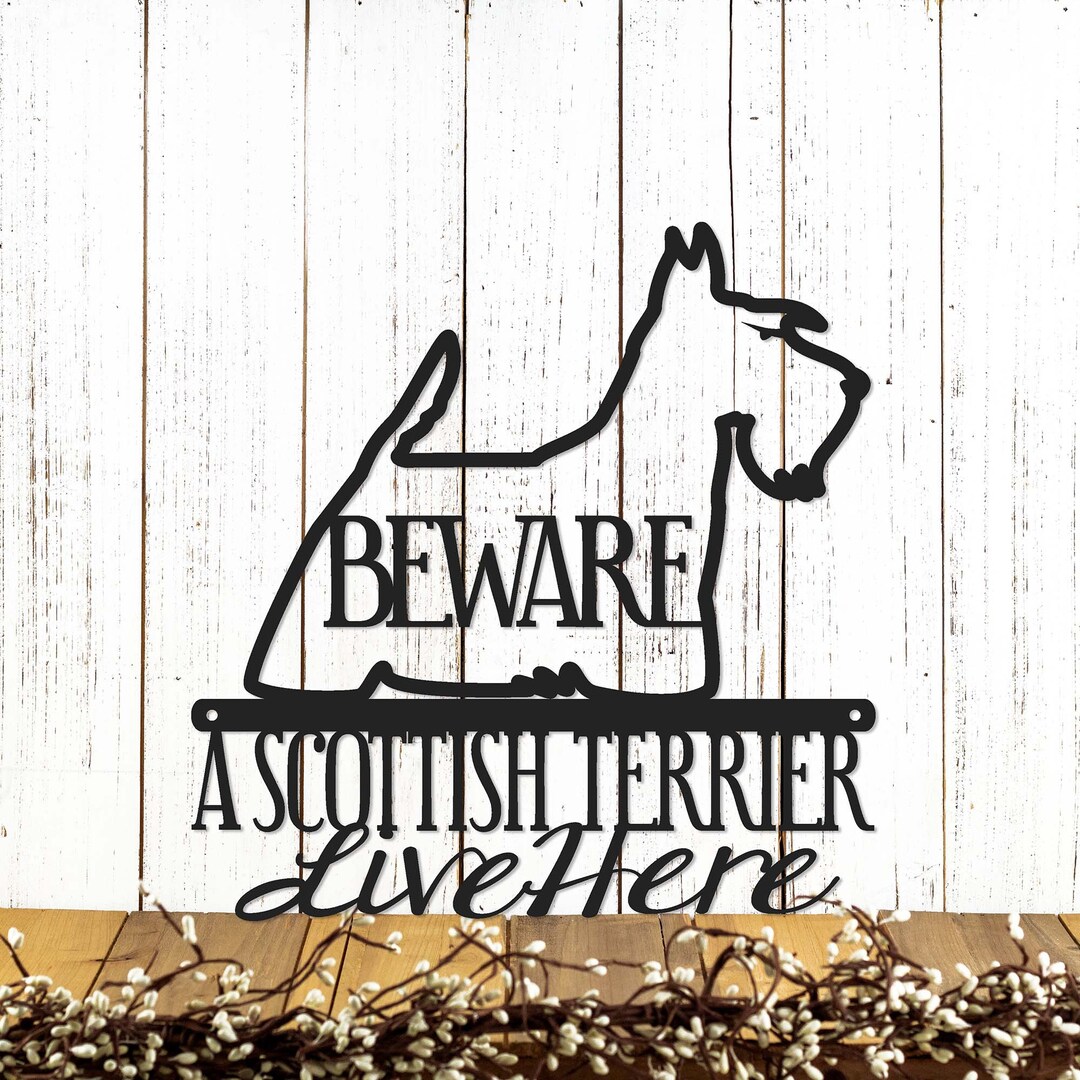 Scottish Terrier Lives Here Metal Sign Scottie Dog Dog Sign - Etsy