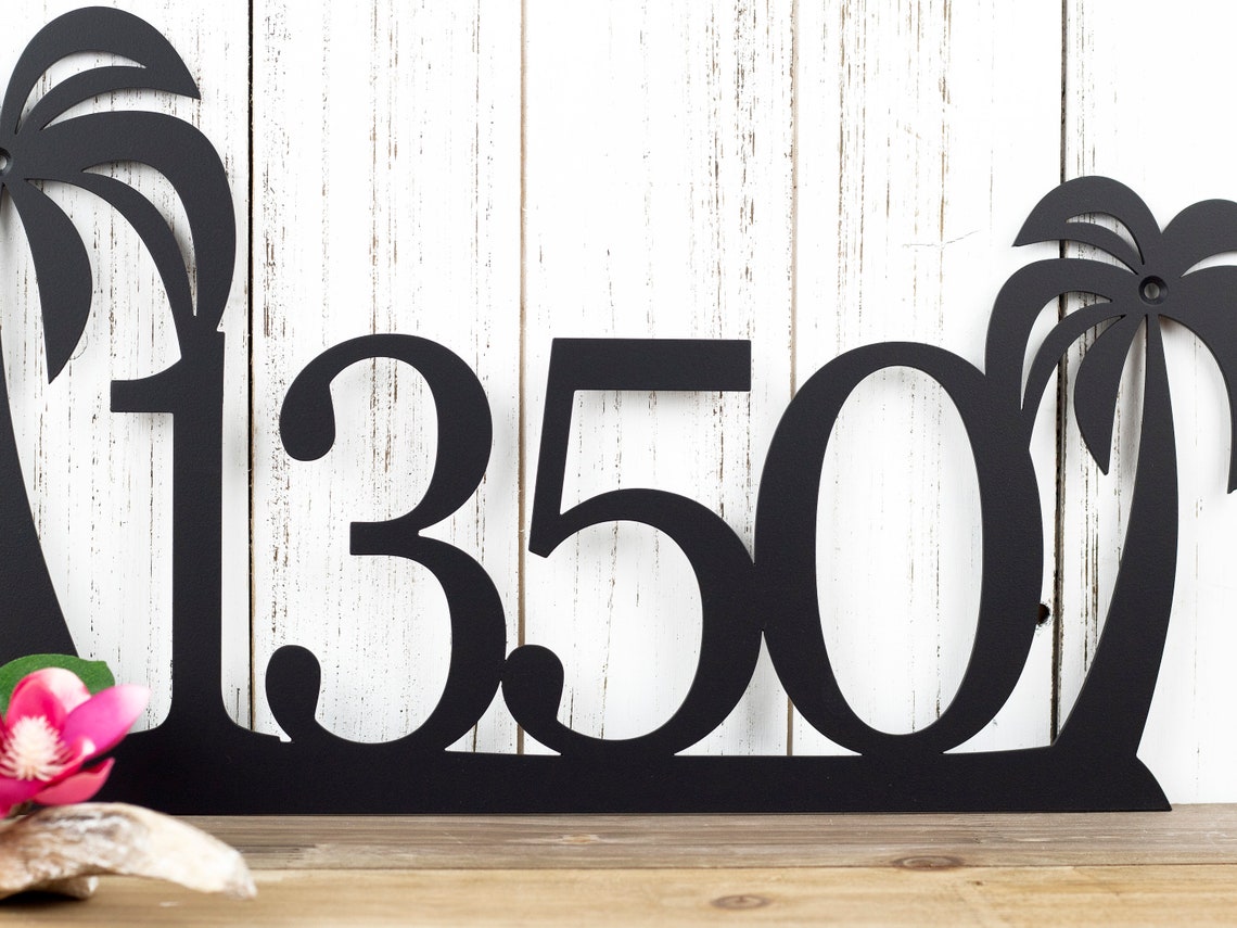 Palm Tree House Number Metal Sign Address Sign Address - Etsy