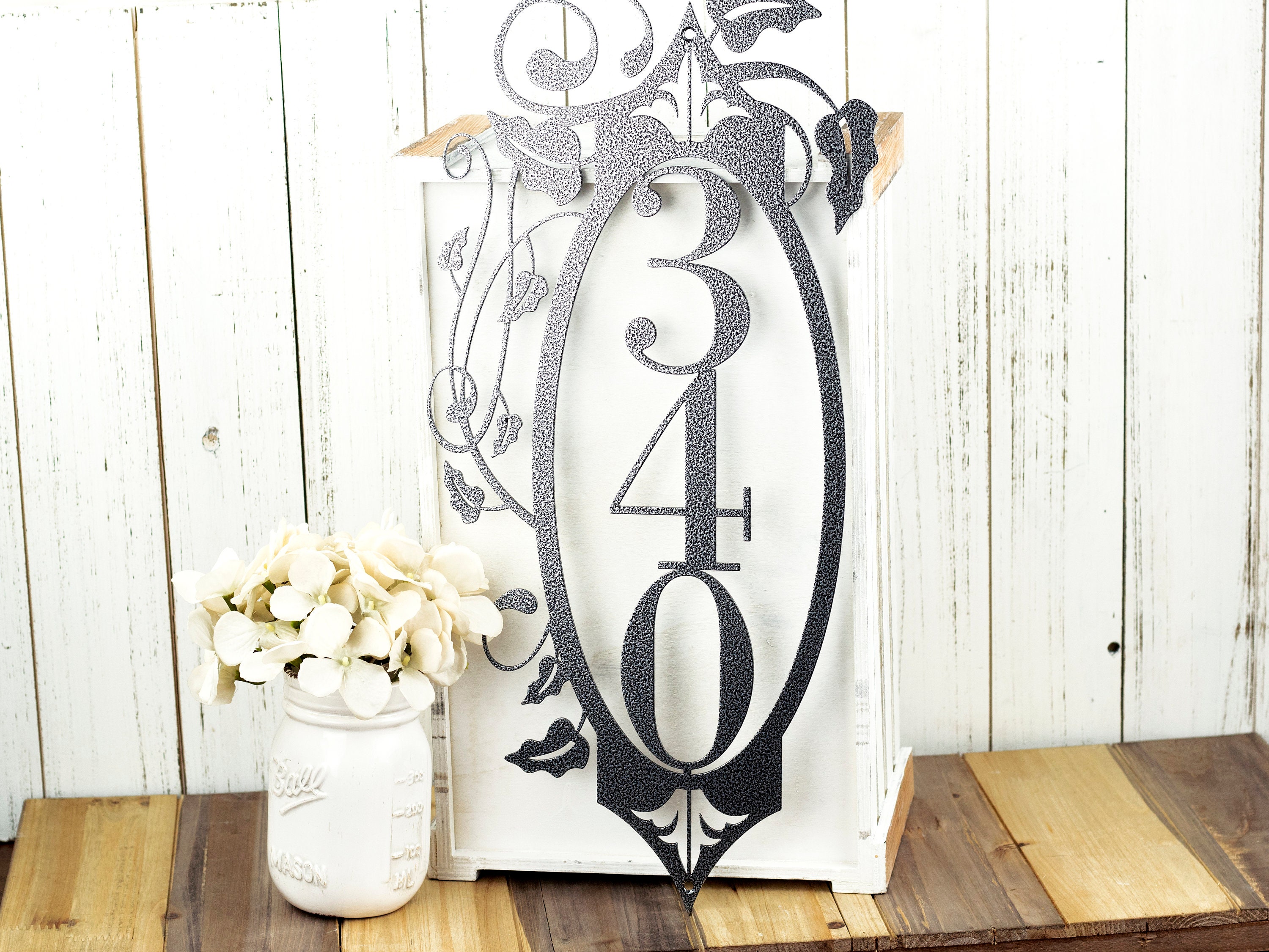 Vertical Outdoor House Number Metal Sign 3 Digit Silver | Etsy