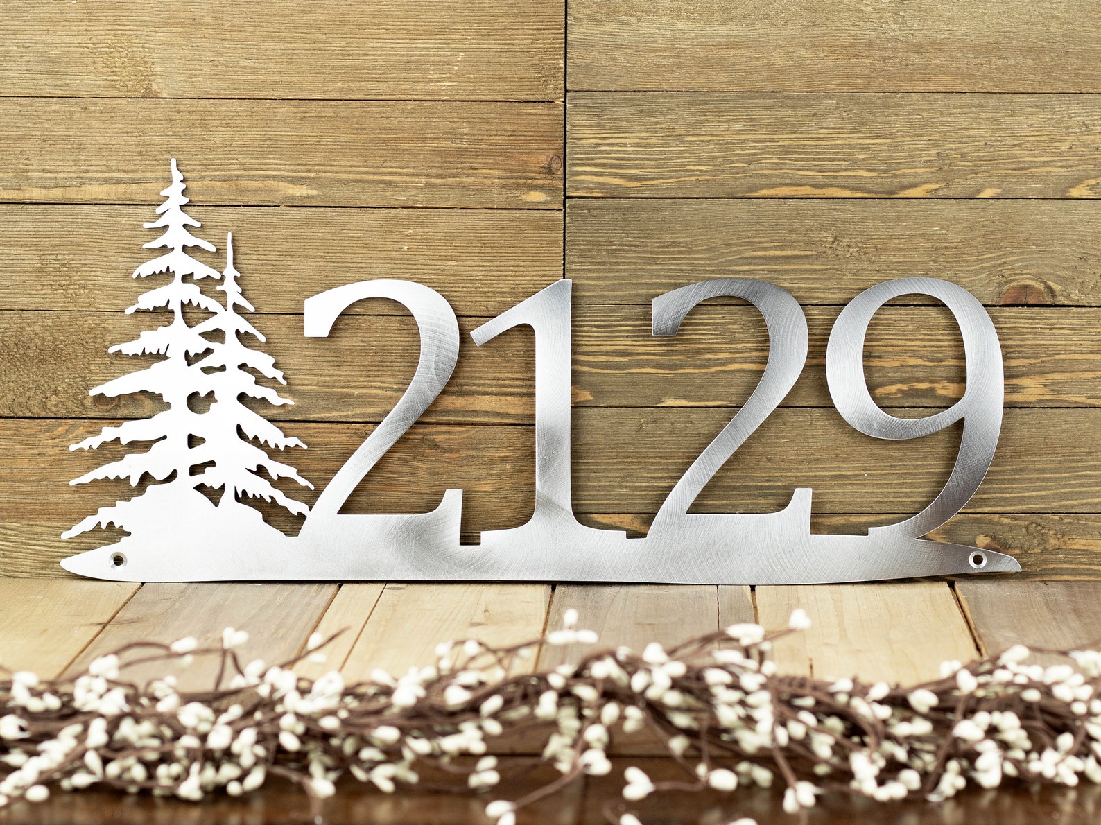 Rustic Metal House Number Metal Sign Custom Sign Pine - Etsy