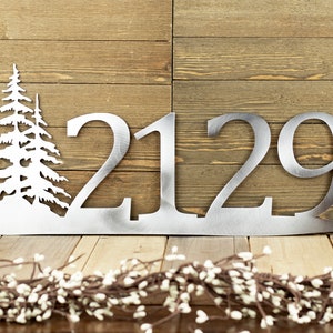 Rustic Metal House Number Metal Sign Custom Sign Pine - Etsy