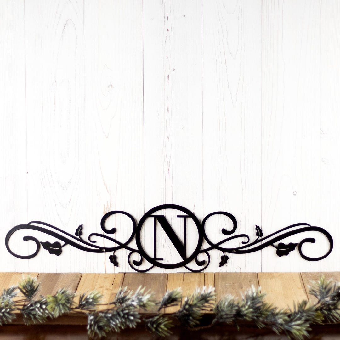 Personalized Family Last Name Letter Monogram Metal Sign, Decorative ...