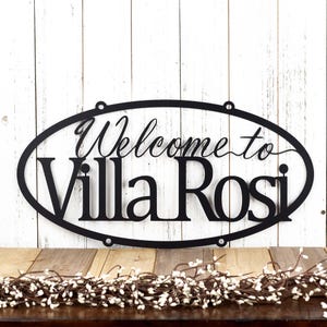 Personalized Hanging Oval Metal House Name Sign and Established Year ...