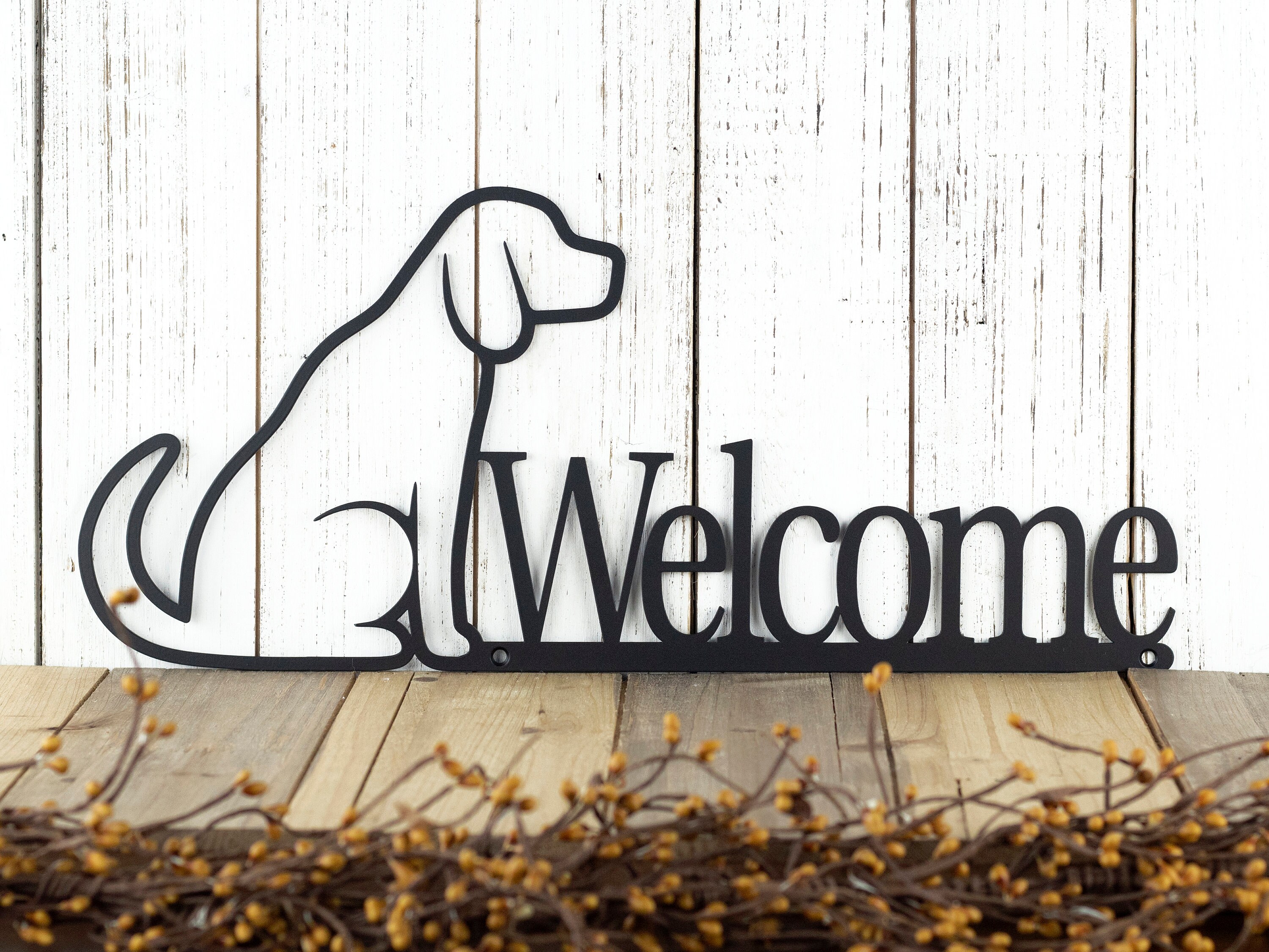Dog Welcome Sign Labrador Outdoor Metal Wall Art Dog Lover - Etsy