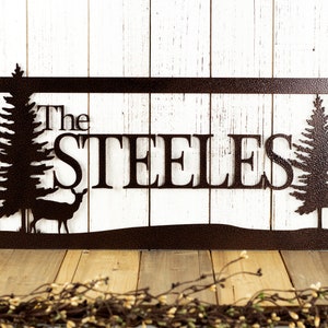 Rustic Family Name Metal Sign Metal Wall Art Rustic Decor - Etsy
