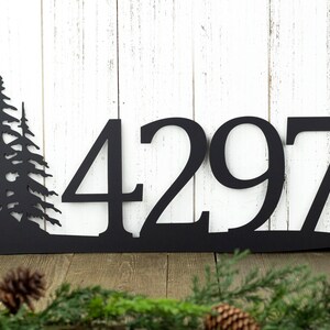 Rustic House Number Pine Trees Metal Sign House Numbers - Etsy