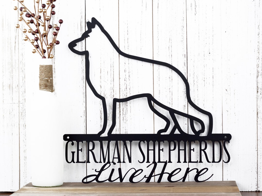 German Shepherd Metal Wall Art Metal Sign Beware of Dog - Etsy