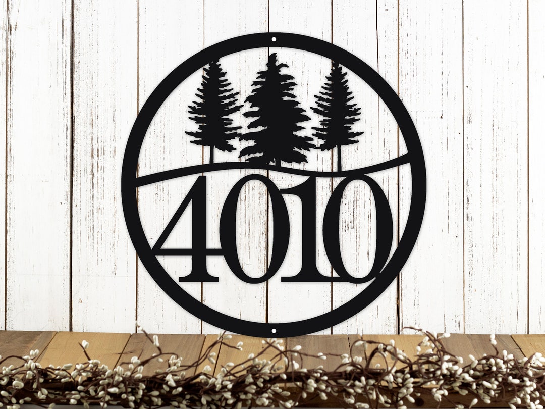 House Number Plaque Metal House Numbers Rustic Home Decor - Etsy