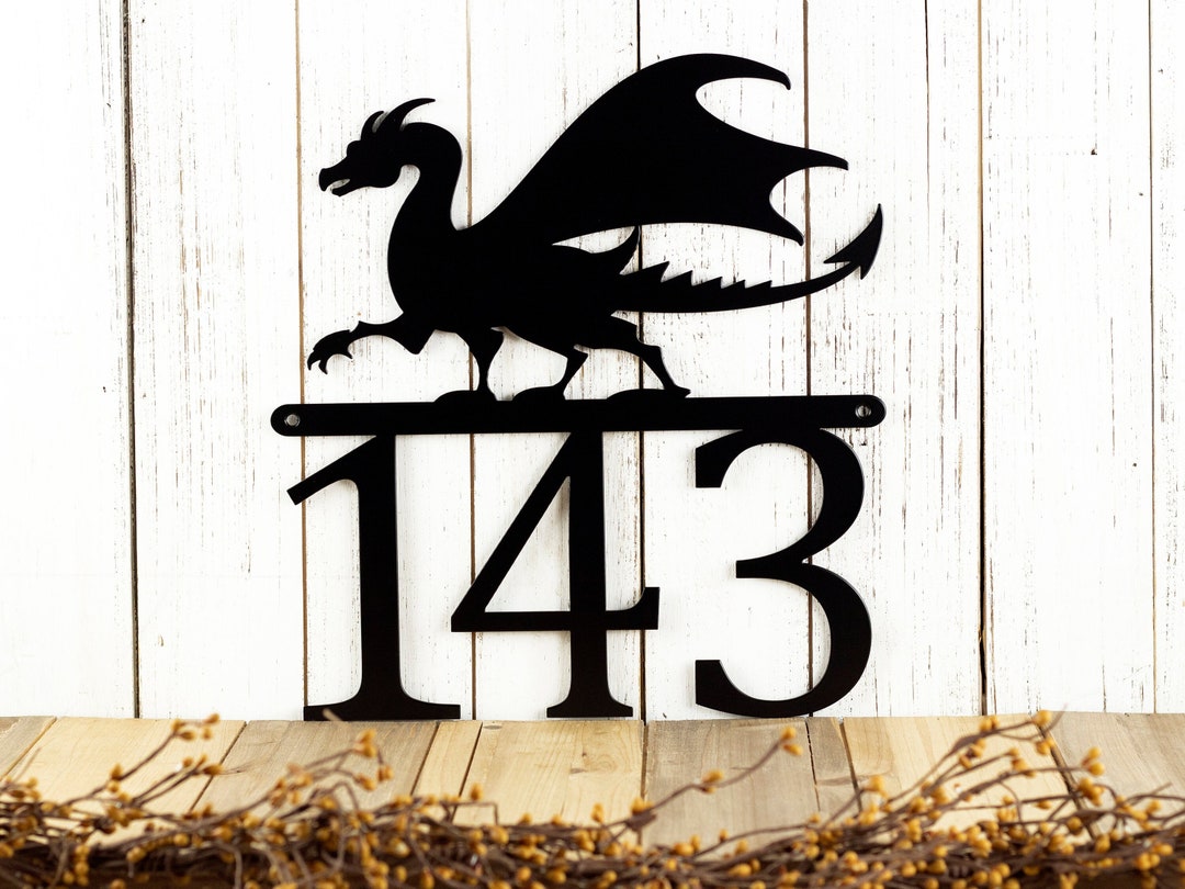 Dragon House Numbers Sign Medieval Decor Address House - Etsy