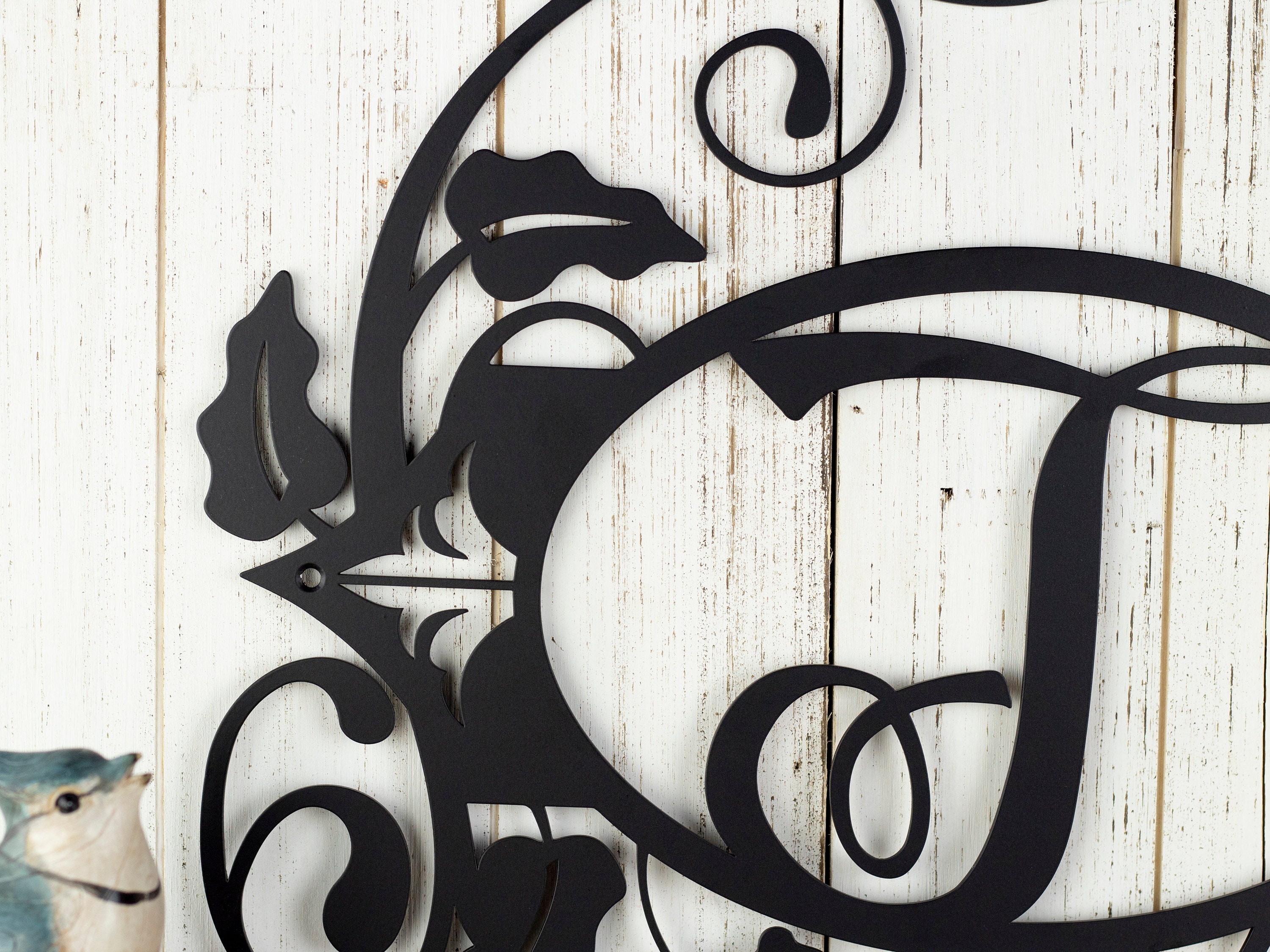 Metal Laser Cut Sign Monogram Metal Sign Family Letter | Etsy