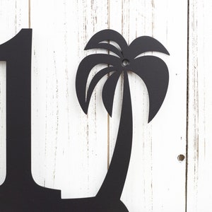 Palm Tree House Number Metal Sign Outdoor Sign House | Etsy