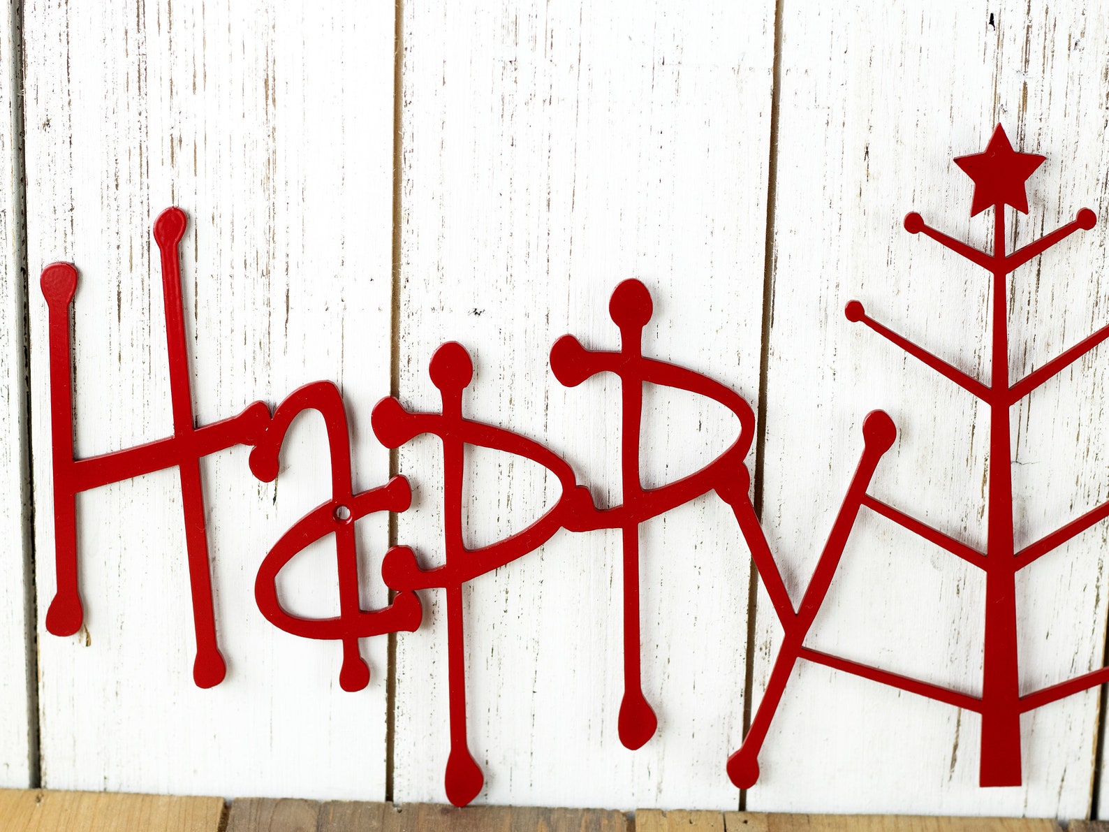 Happy Holidays Metal Sign With Christmas Tree Christmas - Etsy