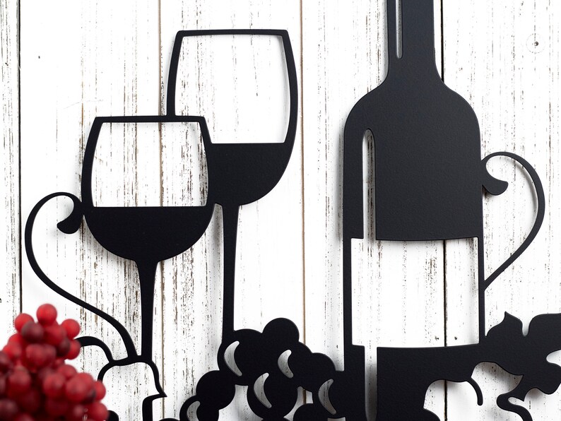 Vino Metal Wall Art Wine Sign Wine Wall Decor Kitchen - Etsy
