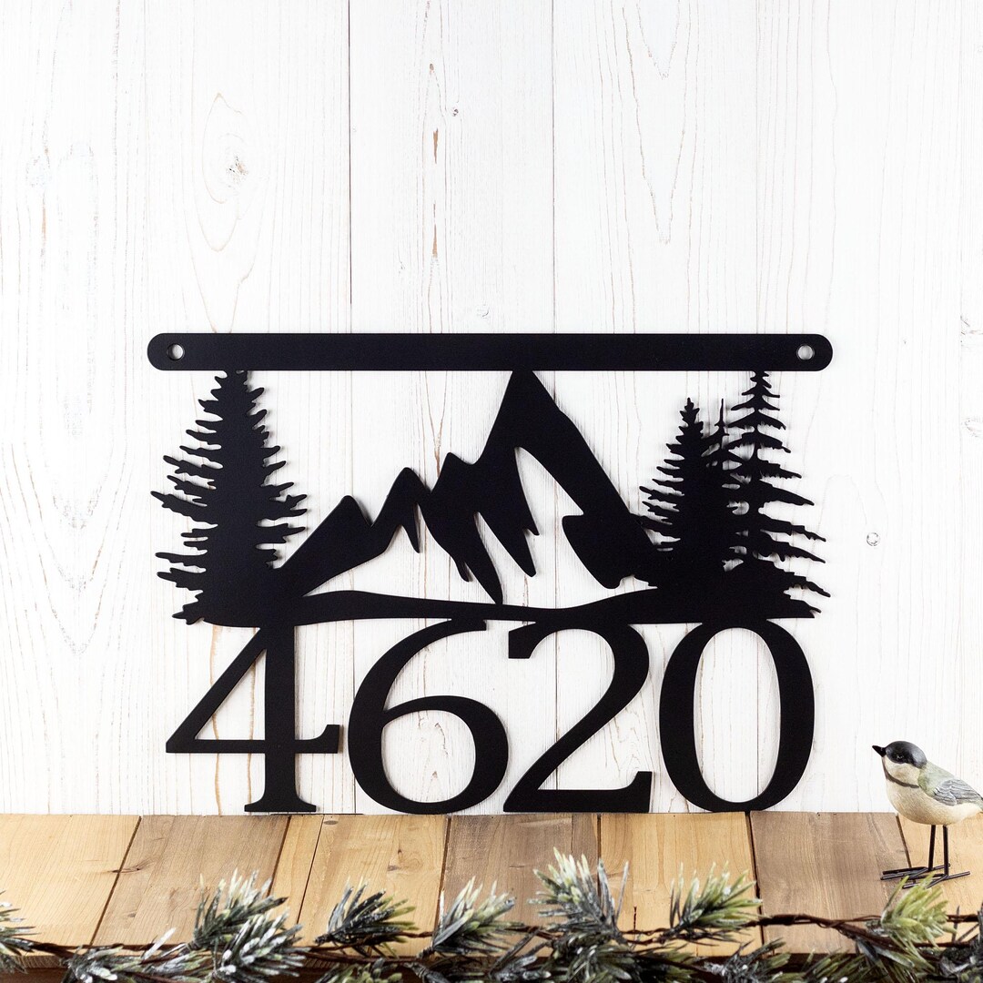 Mountain House Number Metal Sign, Address Sign, Address Plaque, House ...