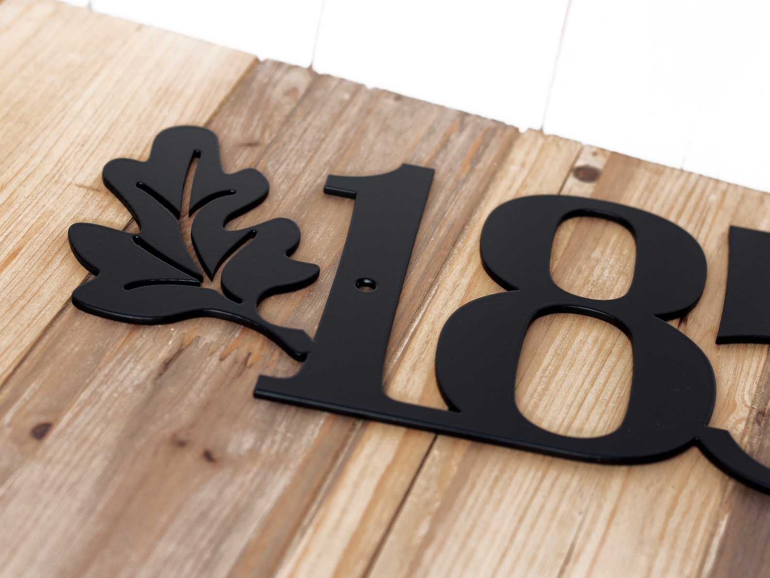 Custom Outdoor House Number Metal Sign With Oak Leaves - Etsy