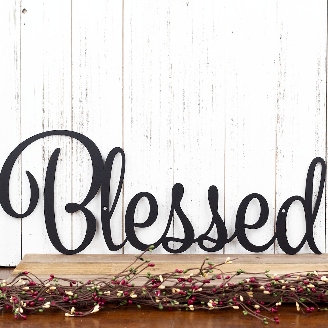 Blessed Sign, Metal Wall Art, Family Sign, Wall Decor, Farmhouse Sign ...