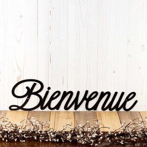 Bienvenue Sign, Welcome Sign, Metal Word Art, Outdoor Metal Wall Art ...