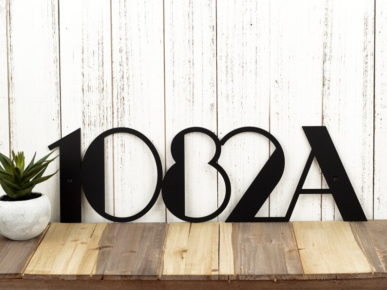 Modern Numbers House Metal Sign Personalized Outdoor Deco | Etsy