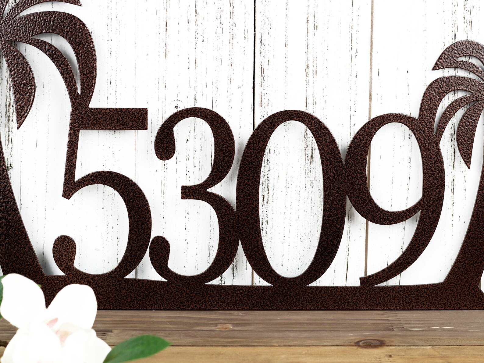 Tropical Palm Tree House Number Metal Sign Copper 18x9.5 - Etsy