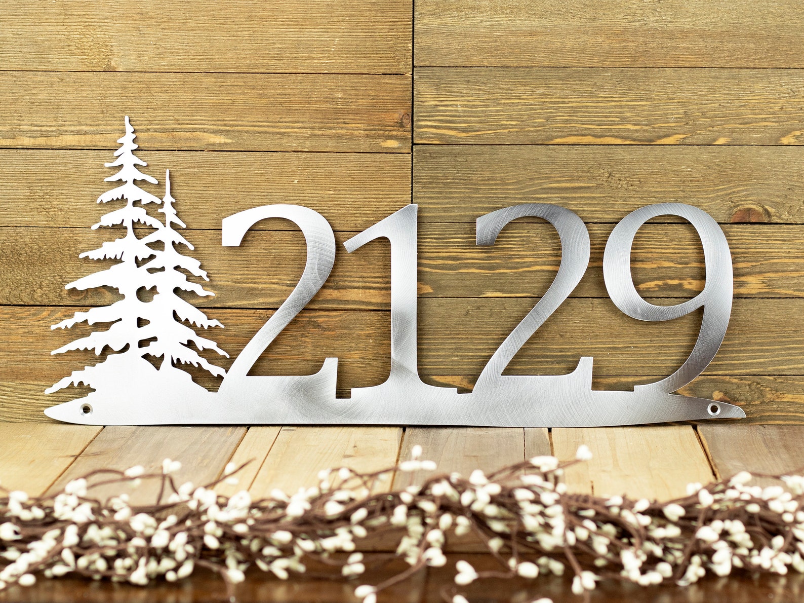 Rustic Metal House Number Metal Sign Custom Sign Pine - Etsy