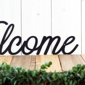 Welcome Sign, Metal Wall Art, Metal Sign, Wall Decor, Script, Wall ...