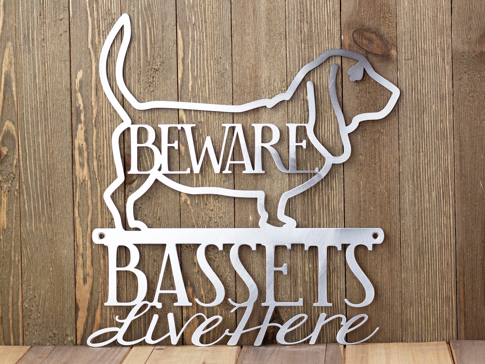 Basset Hound Metal Wall Art Beware Metal Sign Outdoor Sign - Etsy