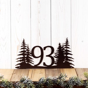 Custom Pine Trees House Number Metal Sign, 2 Digit, Pine Tree, Address ...