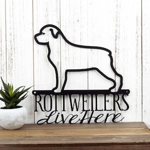 German Rottweiler Dog Breed Metal Sign, New Rottie Puppy Entryway Home ...