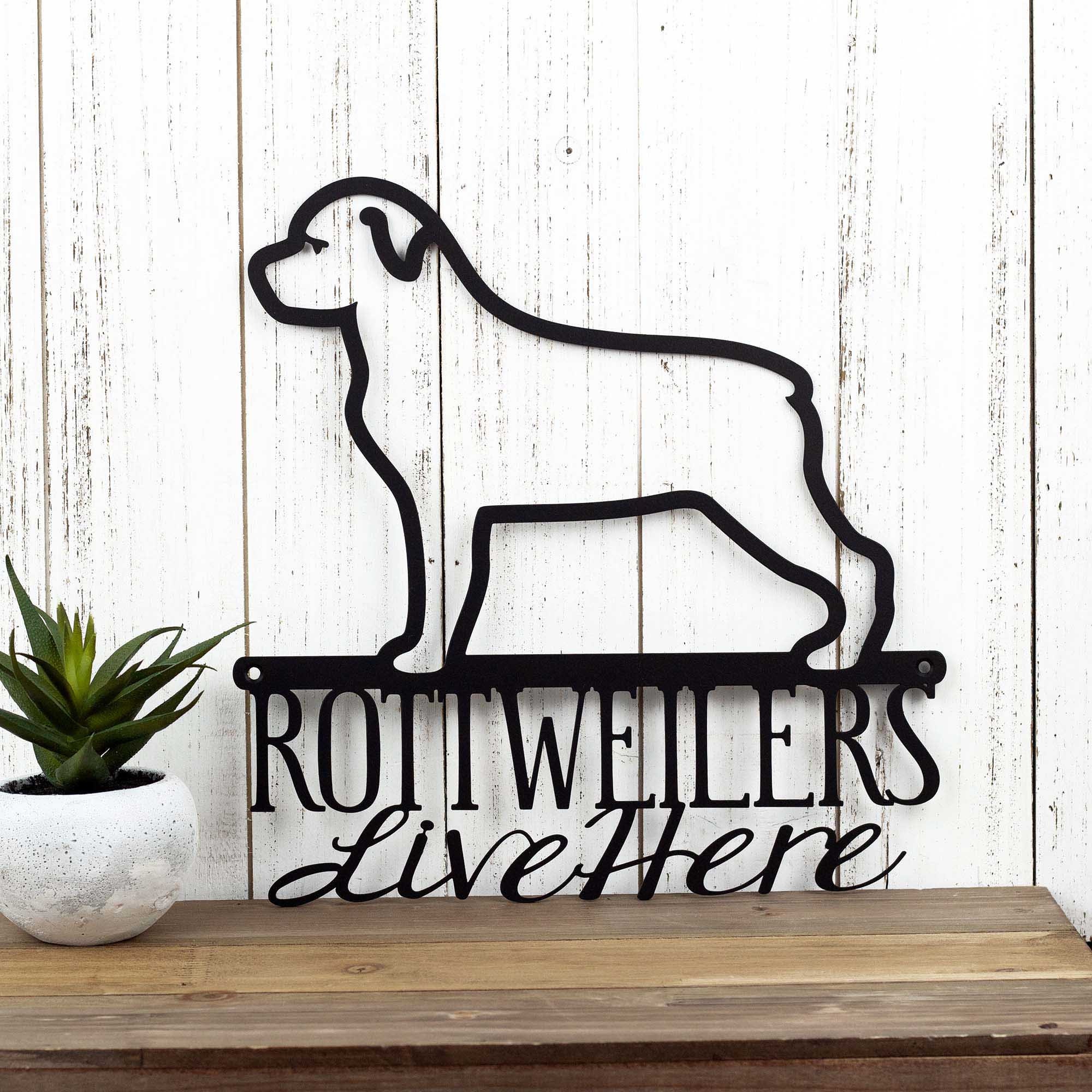 German Rottweiler Dog Breed Metal Sign, New Rottie Puppy Entryway Home ...