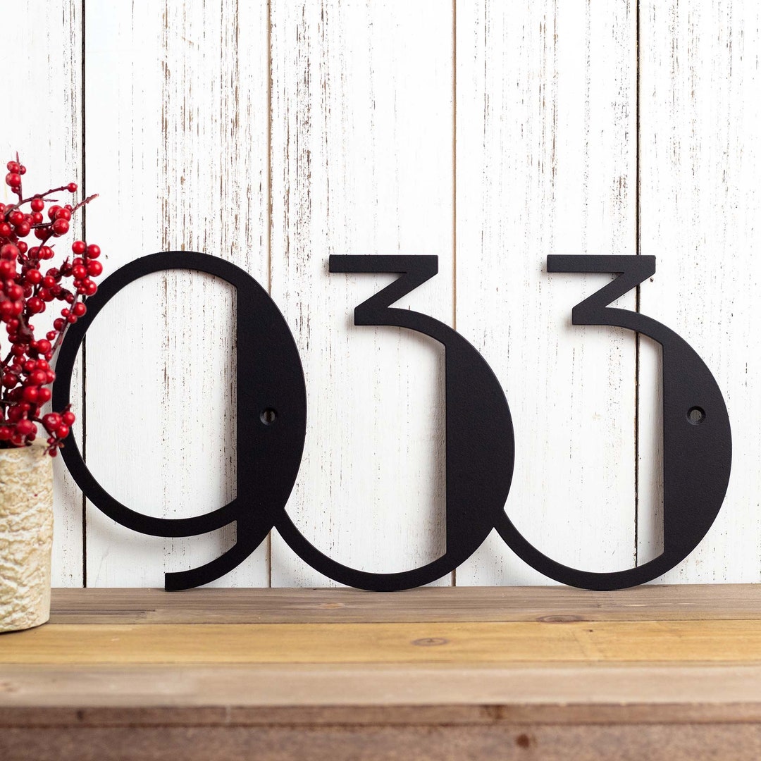 Modern House Numbers Sign Metal House Number Custom Metal - Etsy