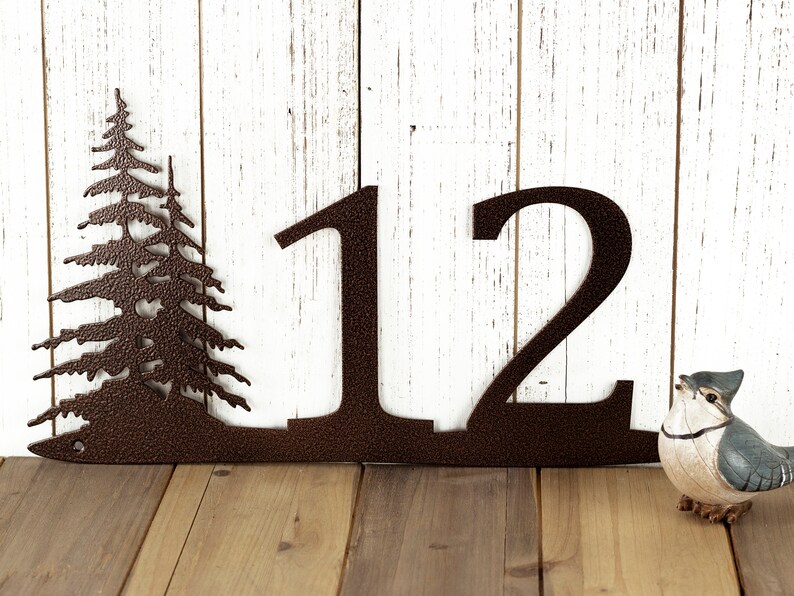 Rustic Metal House Number Metal Sign Custom Sign Pine - Etsy
