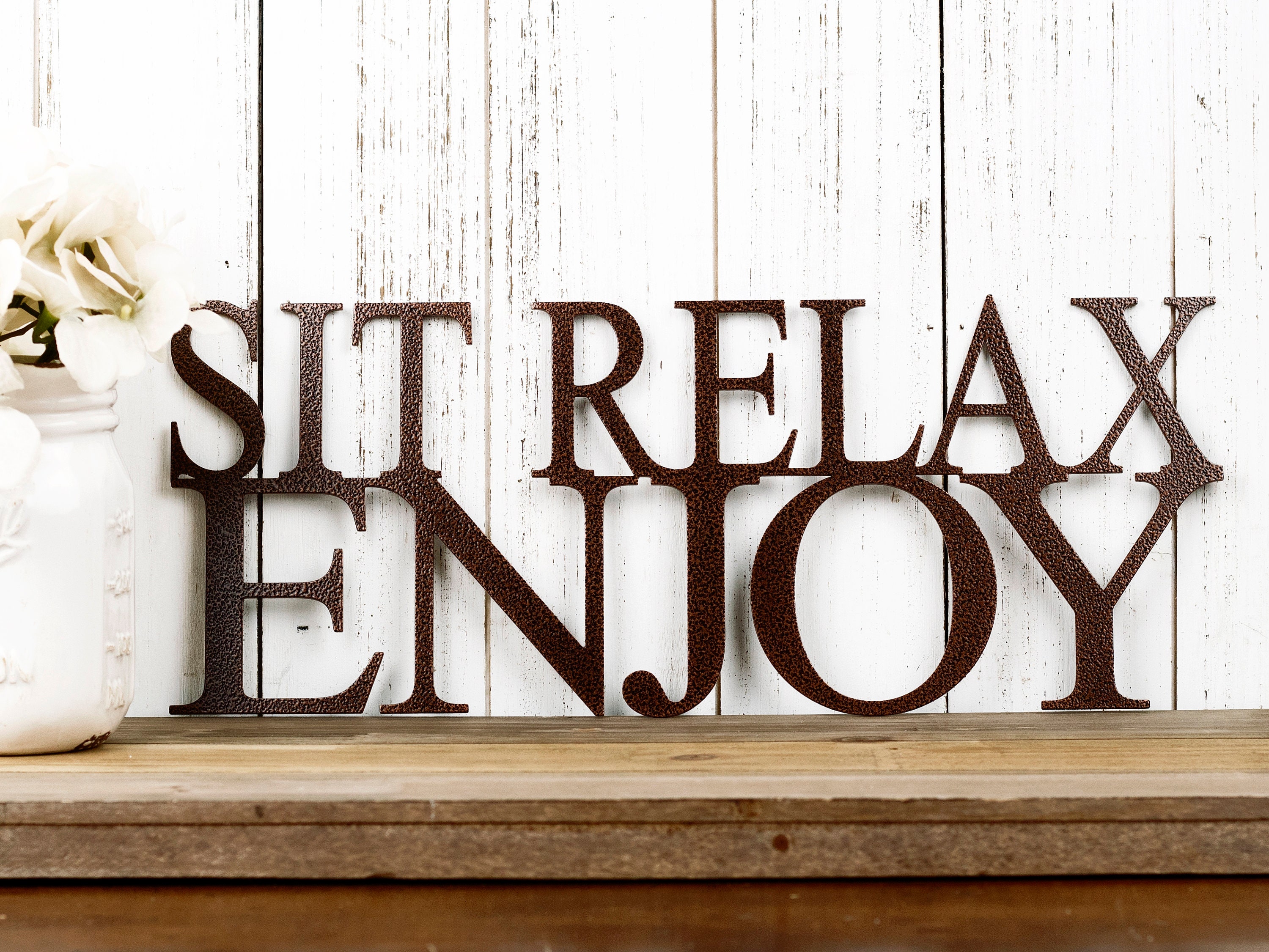 Sit Relax Enjoy Metal Wall Art Metal Sign Wall Decor | Etsy