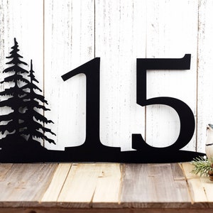 Rustic Metal House Number Metal Sign Custom Sign Pine - Etsy