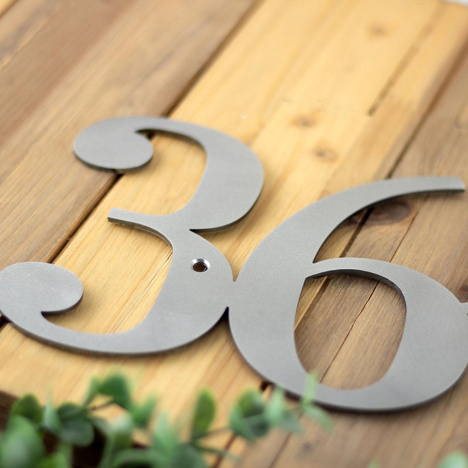 Custom Metal House Number Sign, Personalized Address Steel Plaque ...