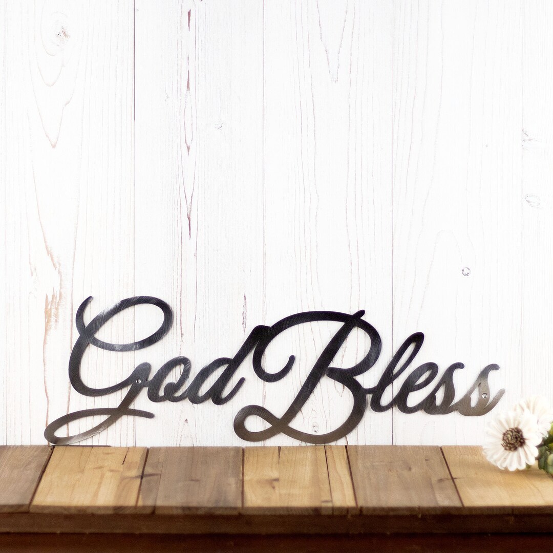 God Bless Sign, Christian Metal Wall Decor, Farmhouse Metal Wall Art - Etsy