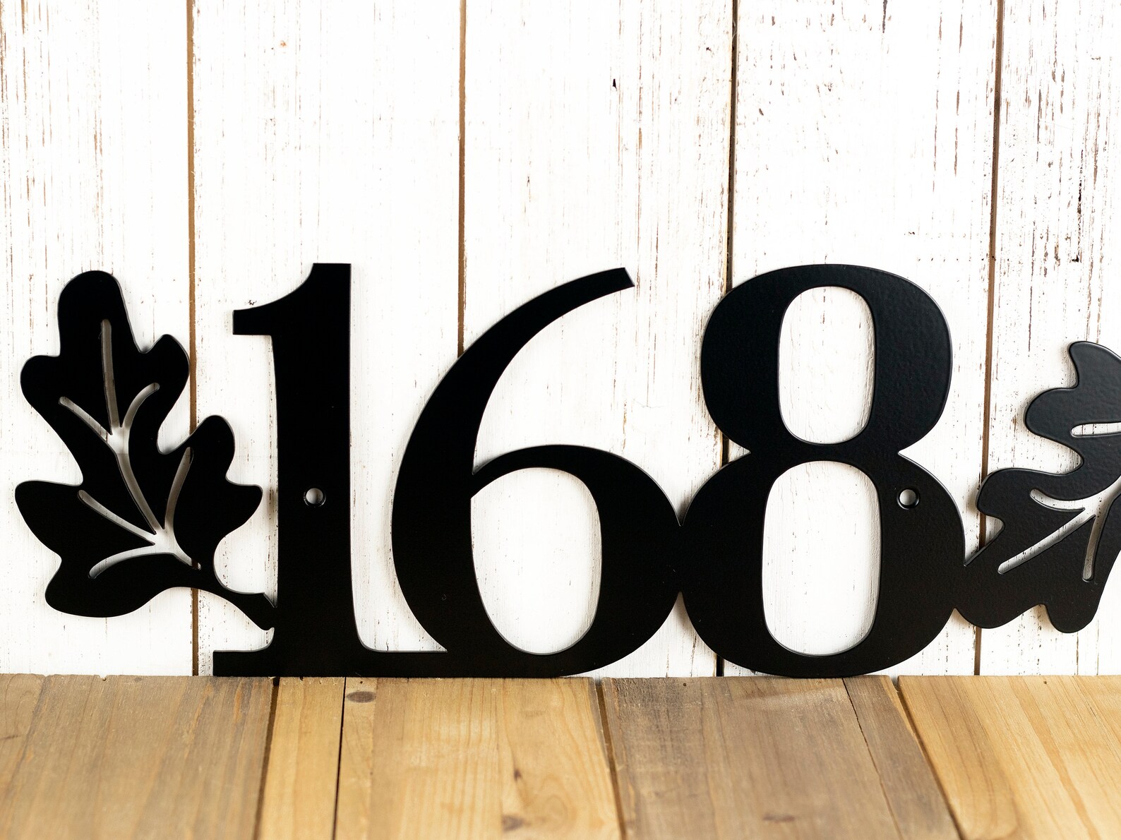 Custom Outdoor House Number Metal Sign With Oak Leaves - Etsy
