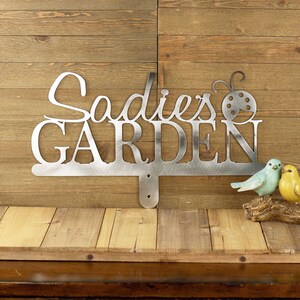 Custom Metal Garden Name Sign, Custom Garden Sign, Gift for Her, Metal ...