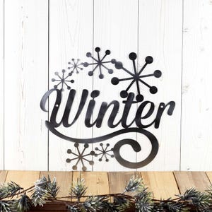 Winter Metal Sign, Seasonal Decor, Outdoor Sign, Door Sign, Metal Wall ...