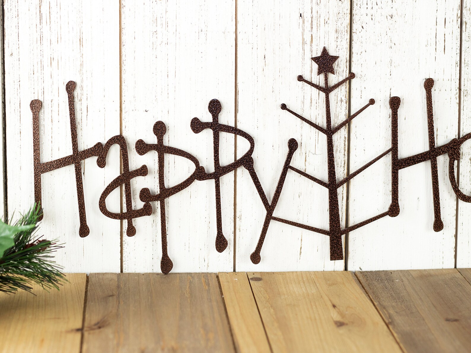 Happy Holidays Metal Sign With Christmas Tree Christmas - Etsy