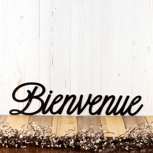 Bienvenue French Welcome Metal Wall Art, Outdoor Welcome Sign ...