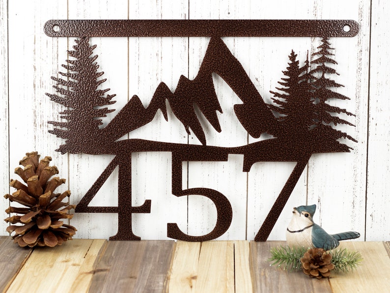 Mountain House Number Metal Sign Address Sign Address - Etsy